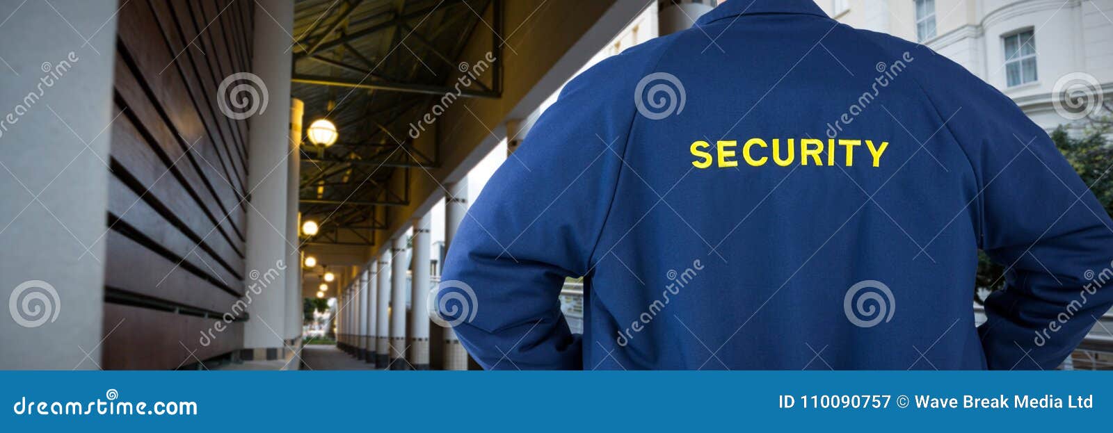 Composite Image of Rear View of Security Officer in Uniform Stock Image ...