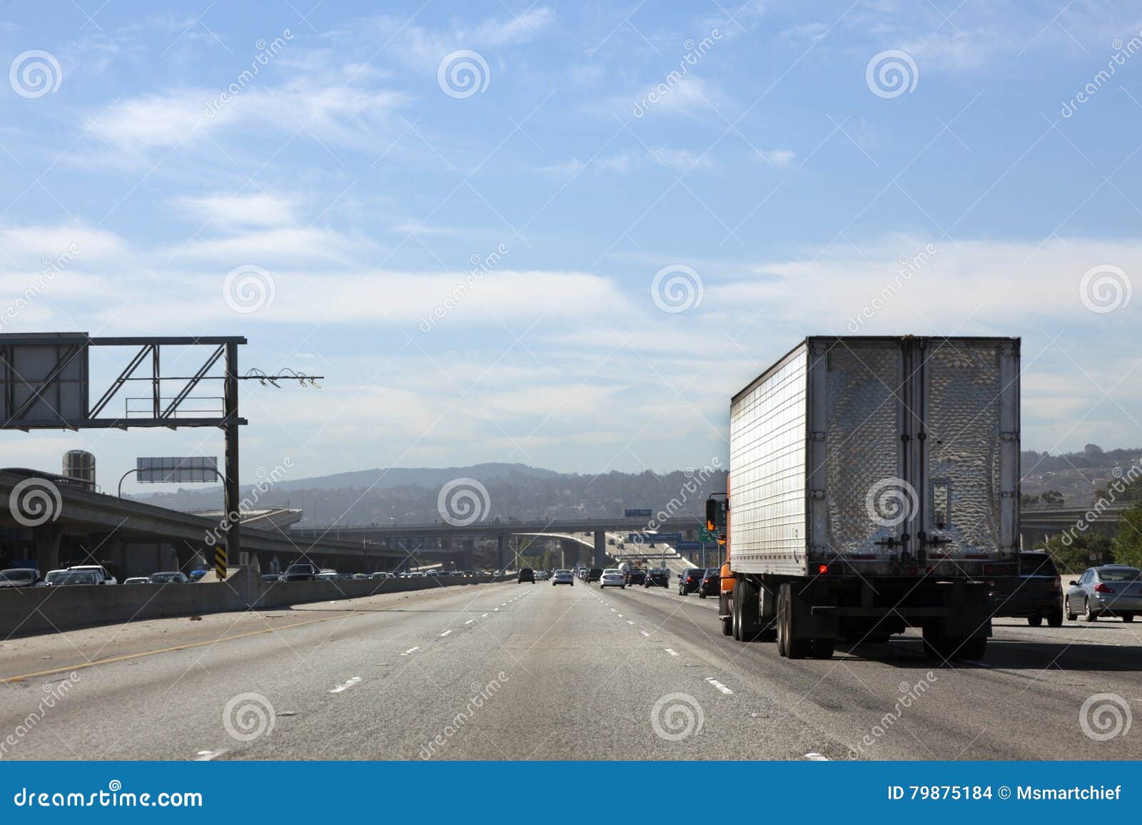 Rear View Semi Truck Highway Photos - Free & Royalty-Free Stock Photos ...