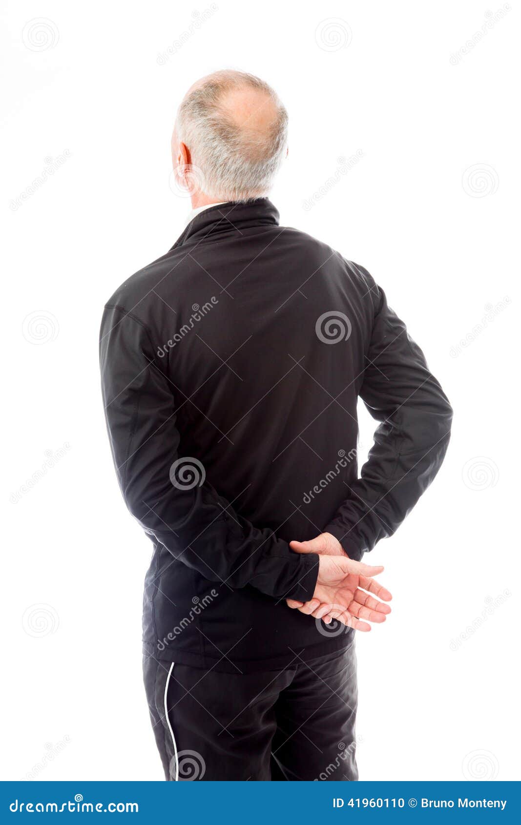 Rear View of a Senior Man Thinking Stock Photo - Image of back ...