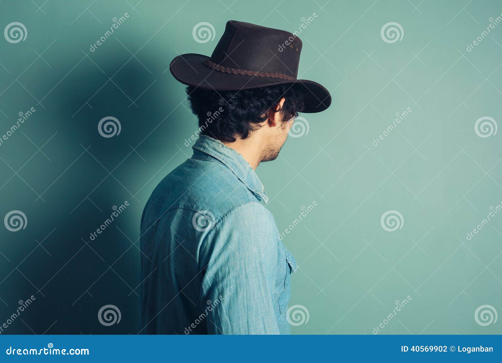 Rear View Shot of Young Cowboy Stock Photo - Image of cool, asian: 40569902