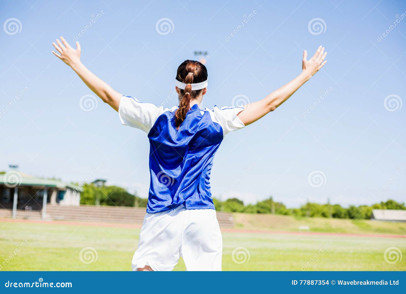 Rear View of Soccer Player Posing after Victory Stock Photo - Image of ...