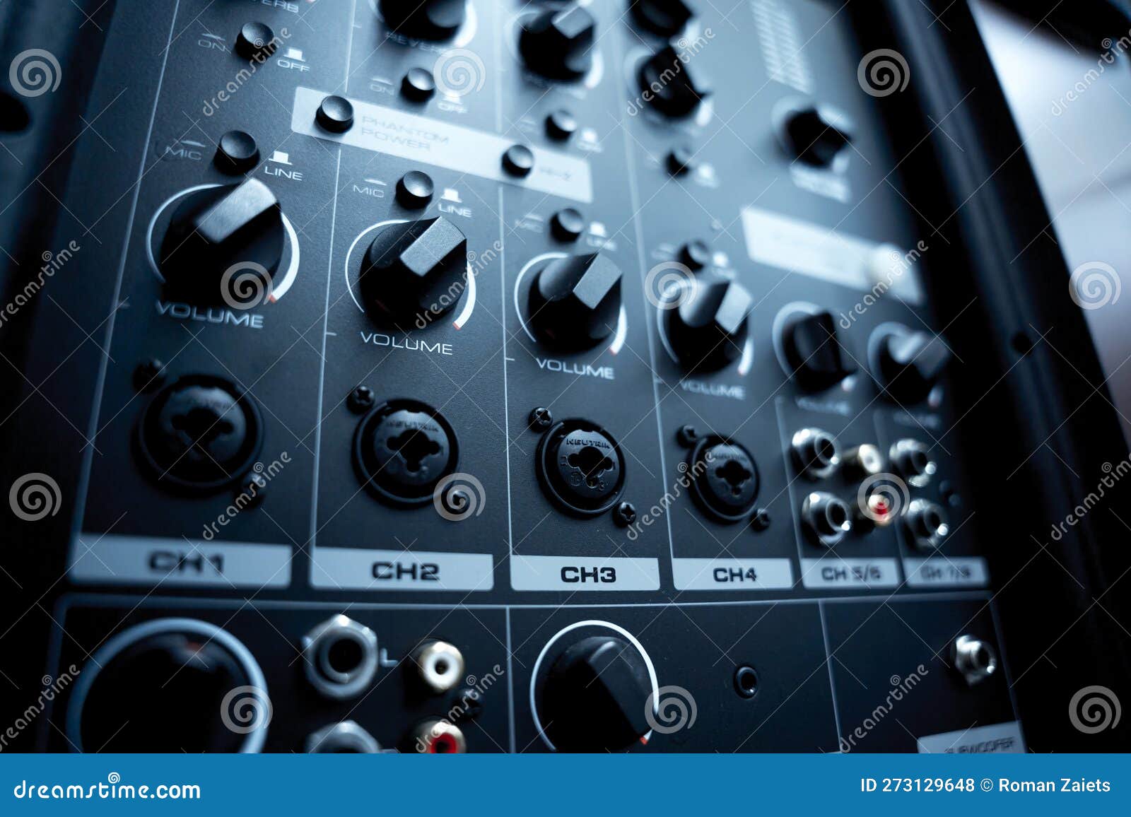 Rear View of Speaker Amplifier and Equalizer at Music Studio Stock ...