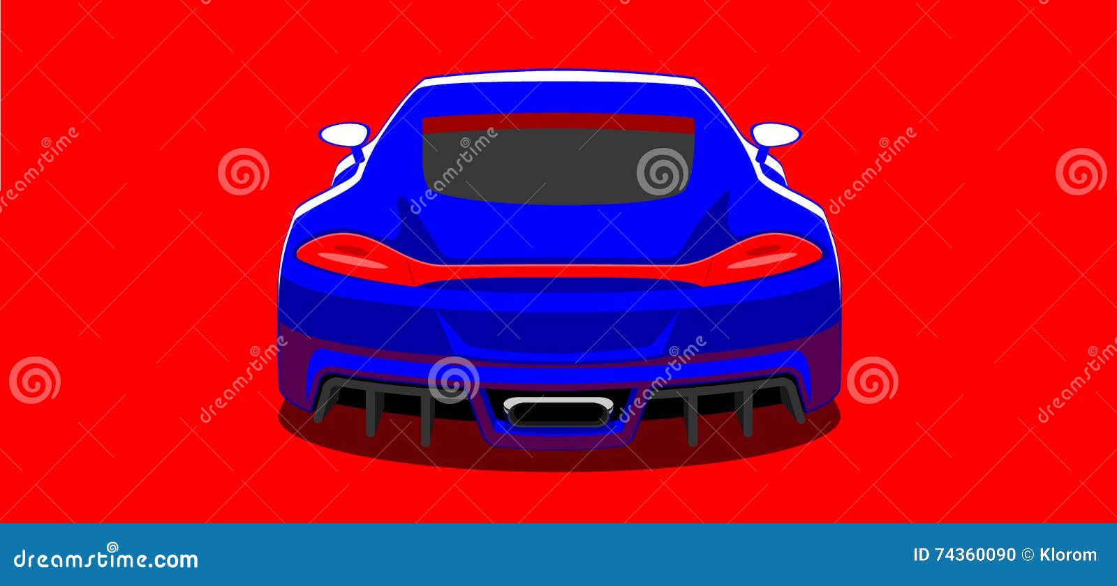 Rear view of the sport car stock vector. Illustration of sport - 74360090