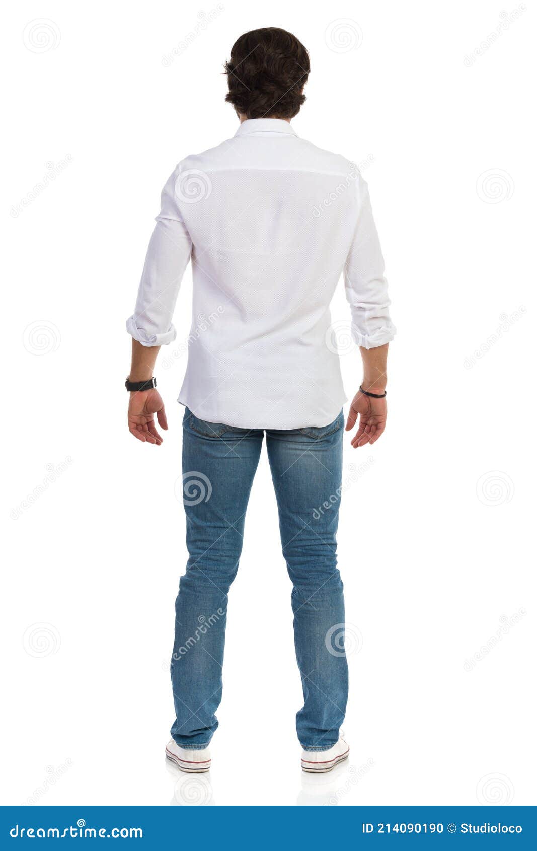 Rear View of Standing Casual Young Man Stock Photo - Image of full ... Rear View of Standing Casual Young Man Stock Photo - Image of full ...