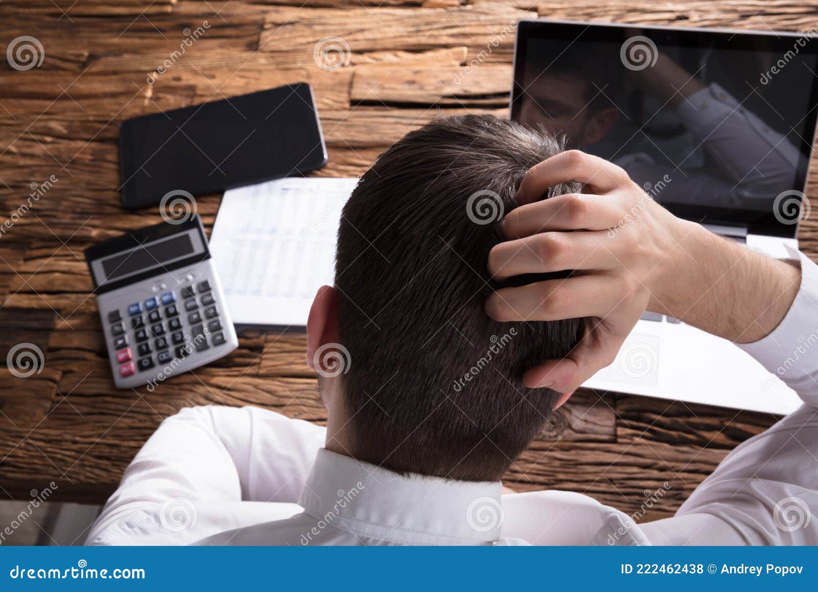 Rear View of a Stressed Businessman Scratching Head Stock Photo - Image ... Rear View of a Stressed Businessman Scratching Head Stock Photo - Image ...