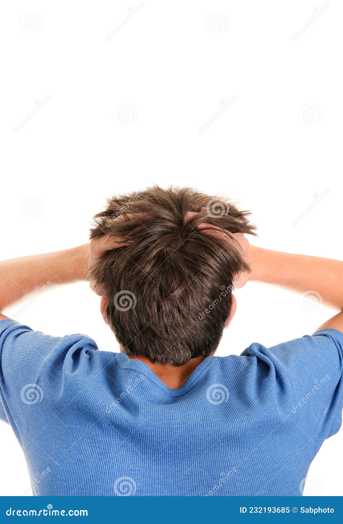 Man rear view stock image. Image of frustrated, clasp - 232193685