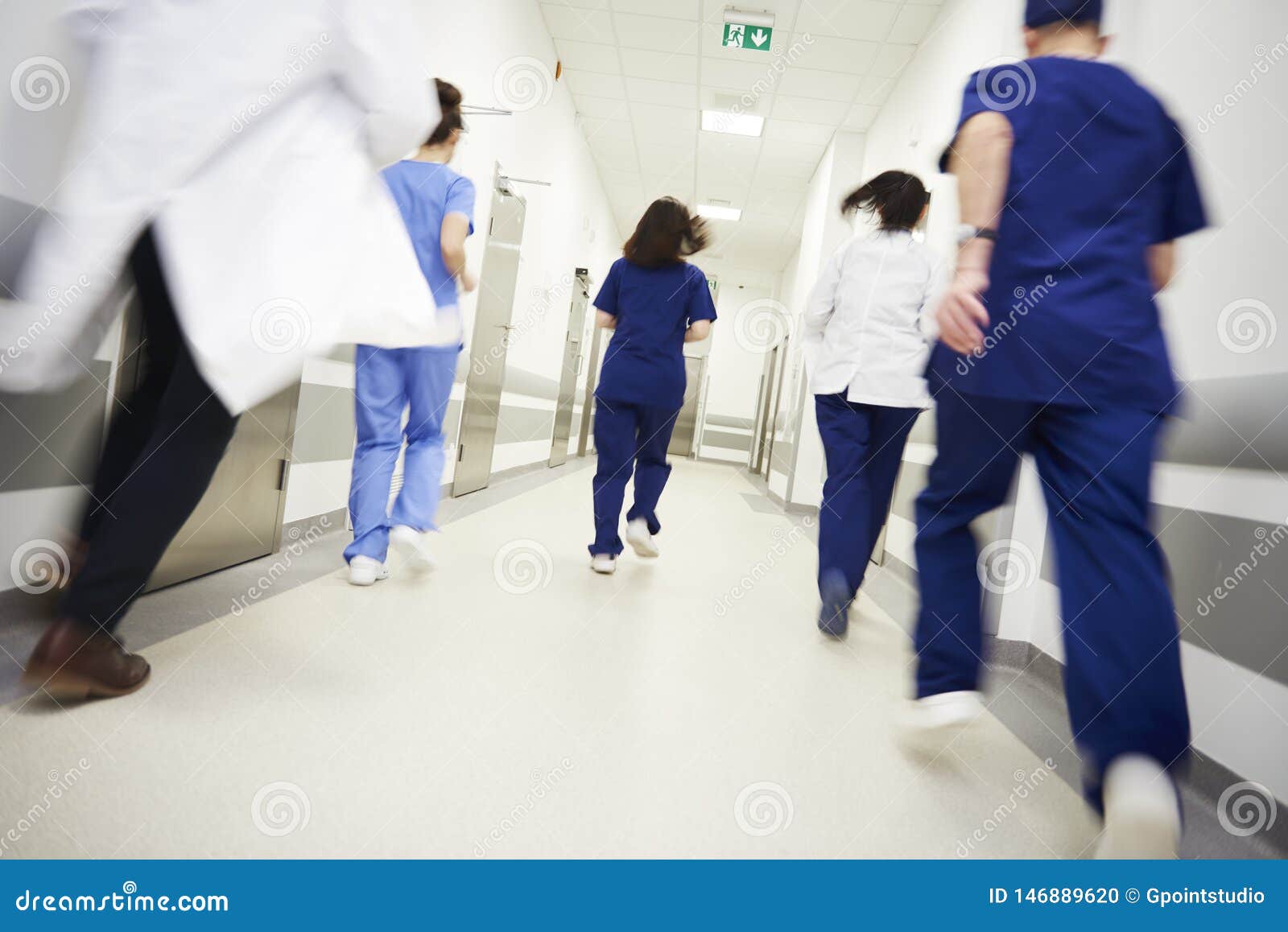 Group of Doctors in a Hurry Stock Photo - Image of clinic, corridor ...