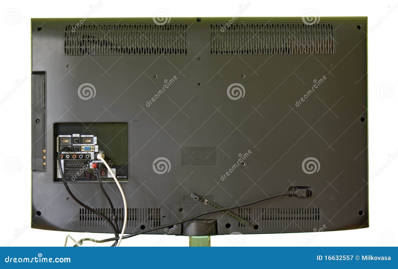 The Rear View of a Television Stock Image - Image of flat, conector ...