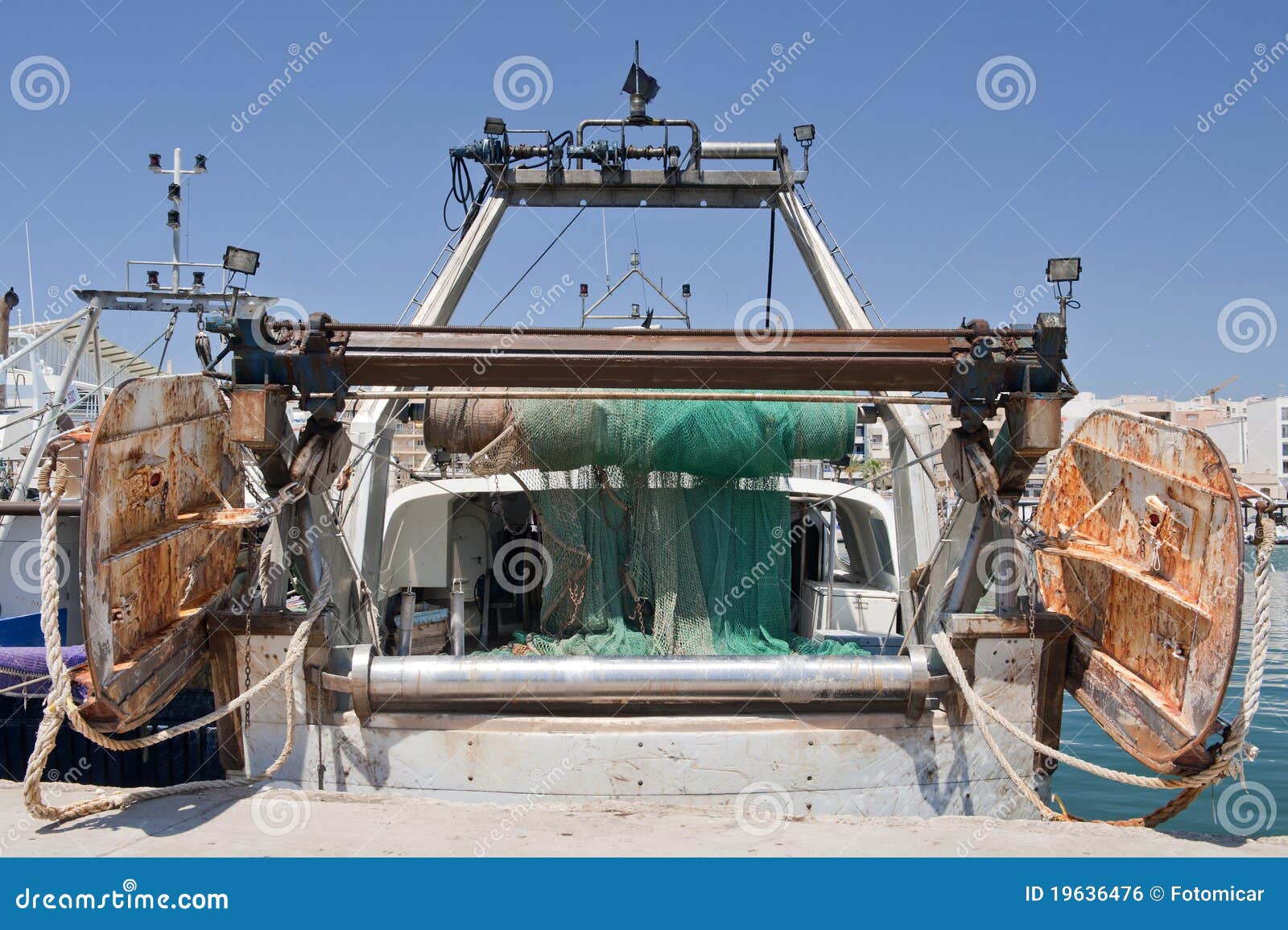 Rear View of a Trawler stock photo. Image of destination - 19636476