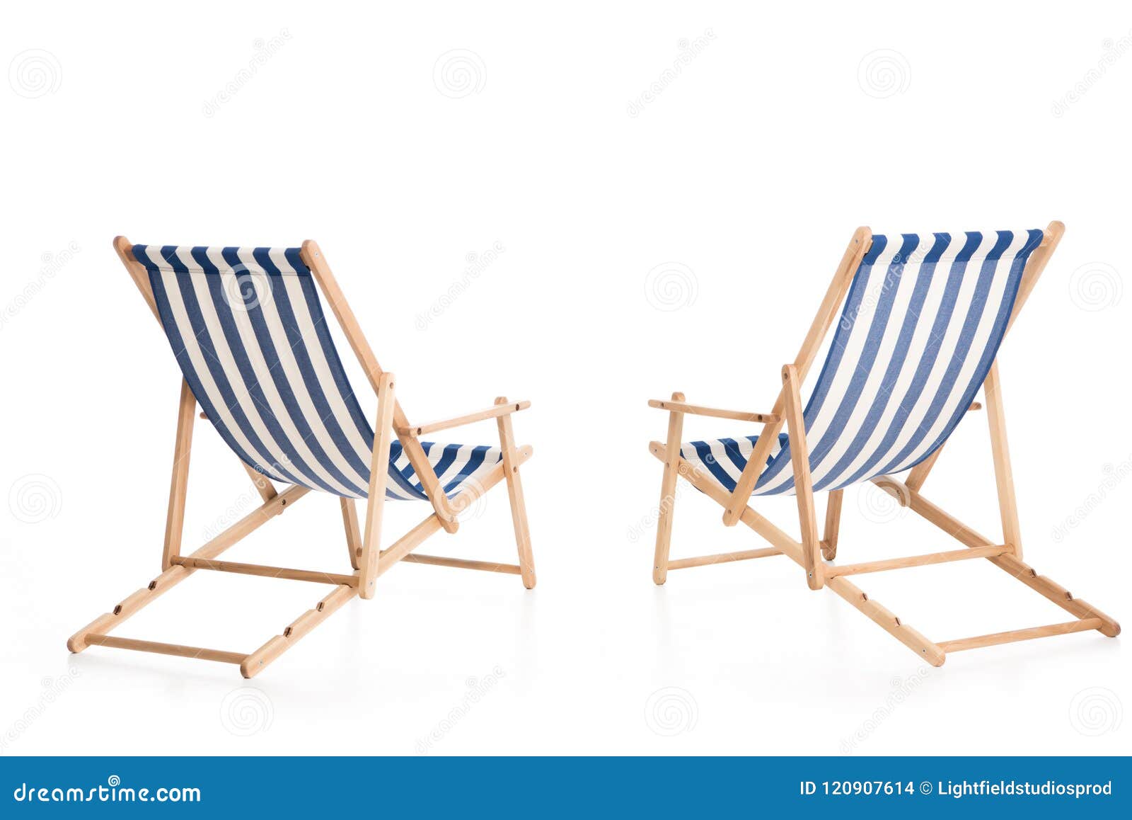 Rear View of Two Beach Chairs, Stock Photo - Image of striped, shot ...