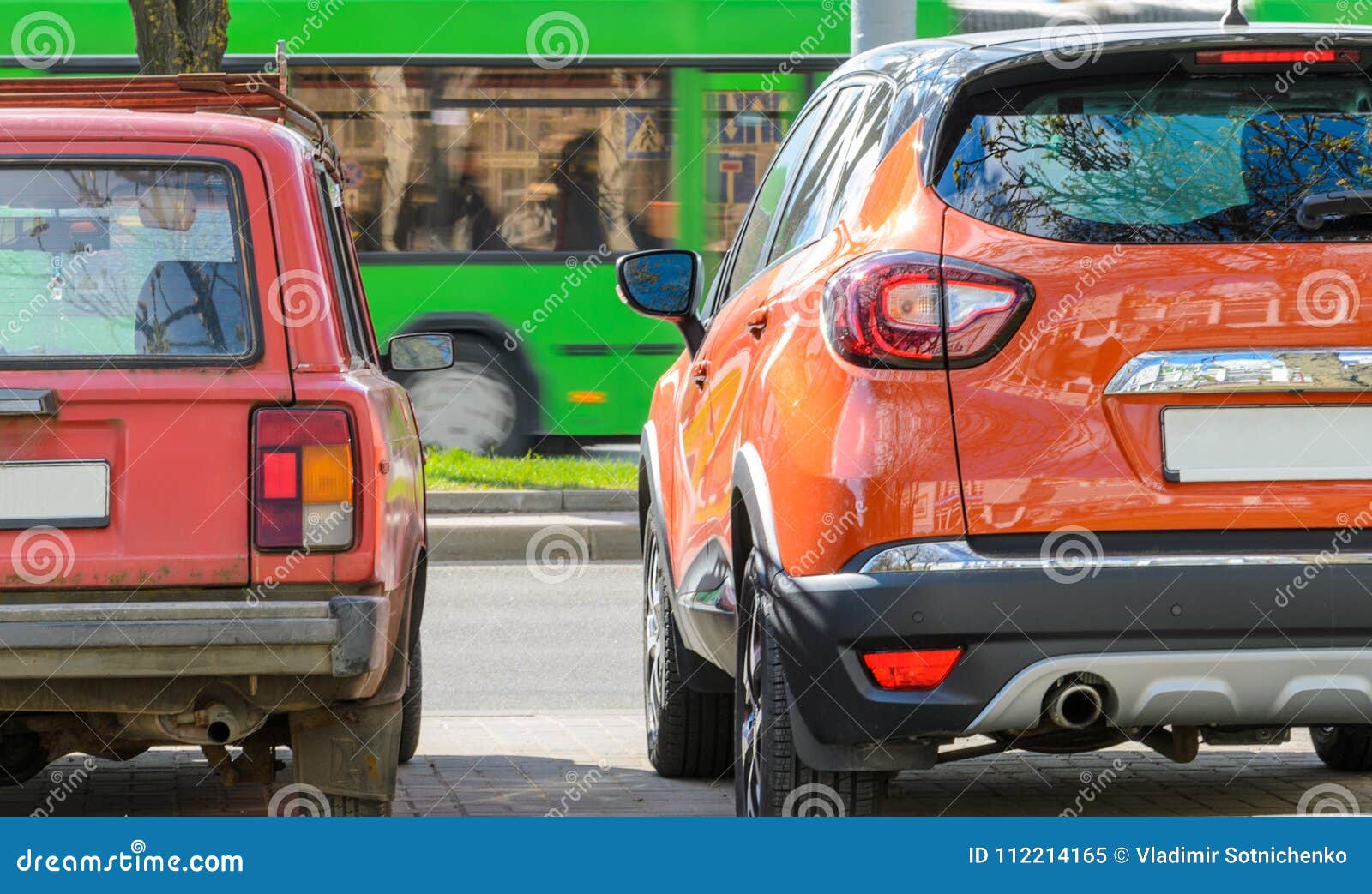 Rear view of two cars stock image. Image of shiny, design - 112214165
