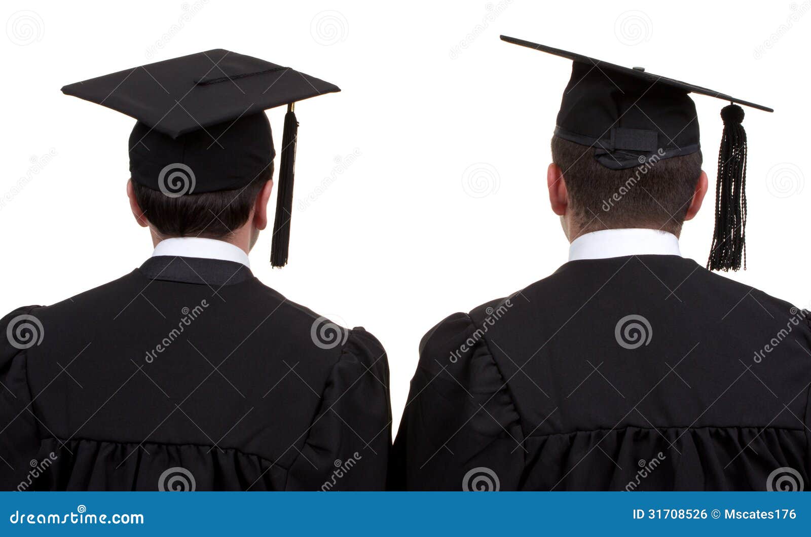 Young Students Graduation Back View White Stock Photos - Free & Royalty ...