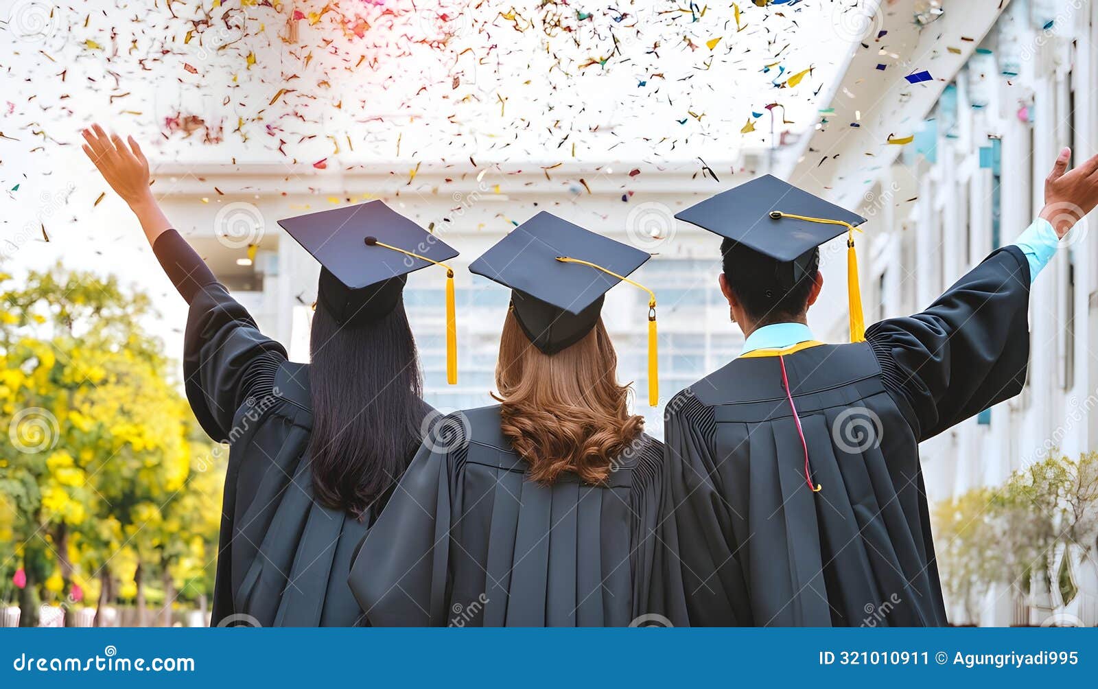 Rear View of University Student Graduate Stock Illustration ...