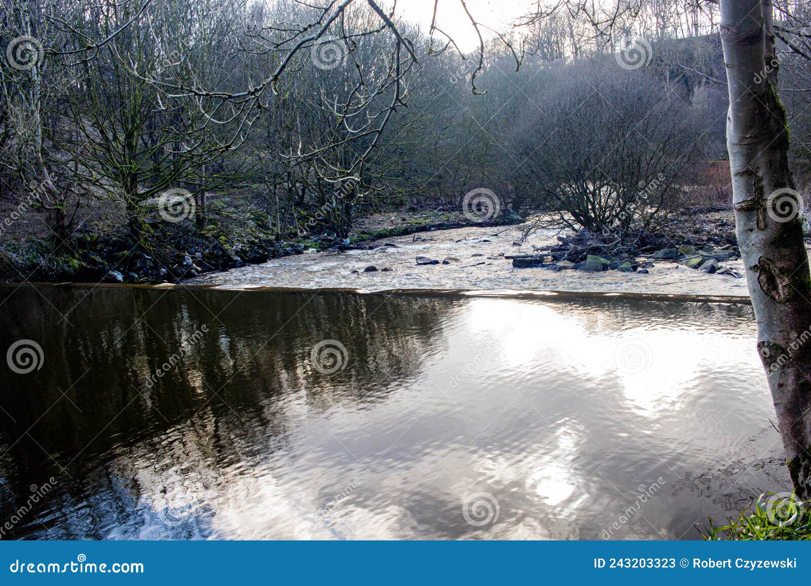 Rear View of Waterfall on Roch River in Roch Valley Stock Image - Image ...