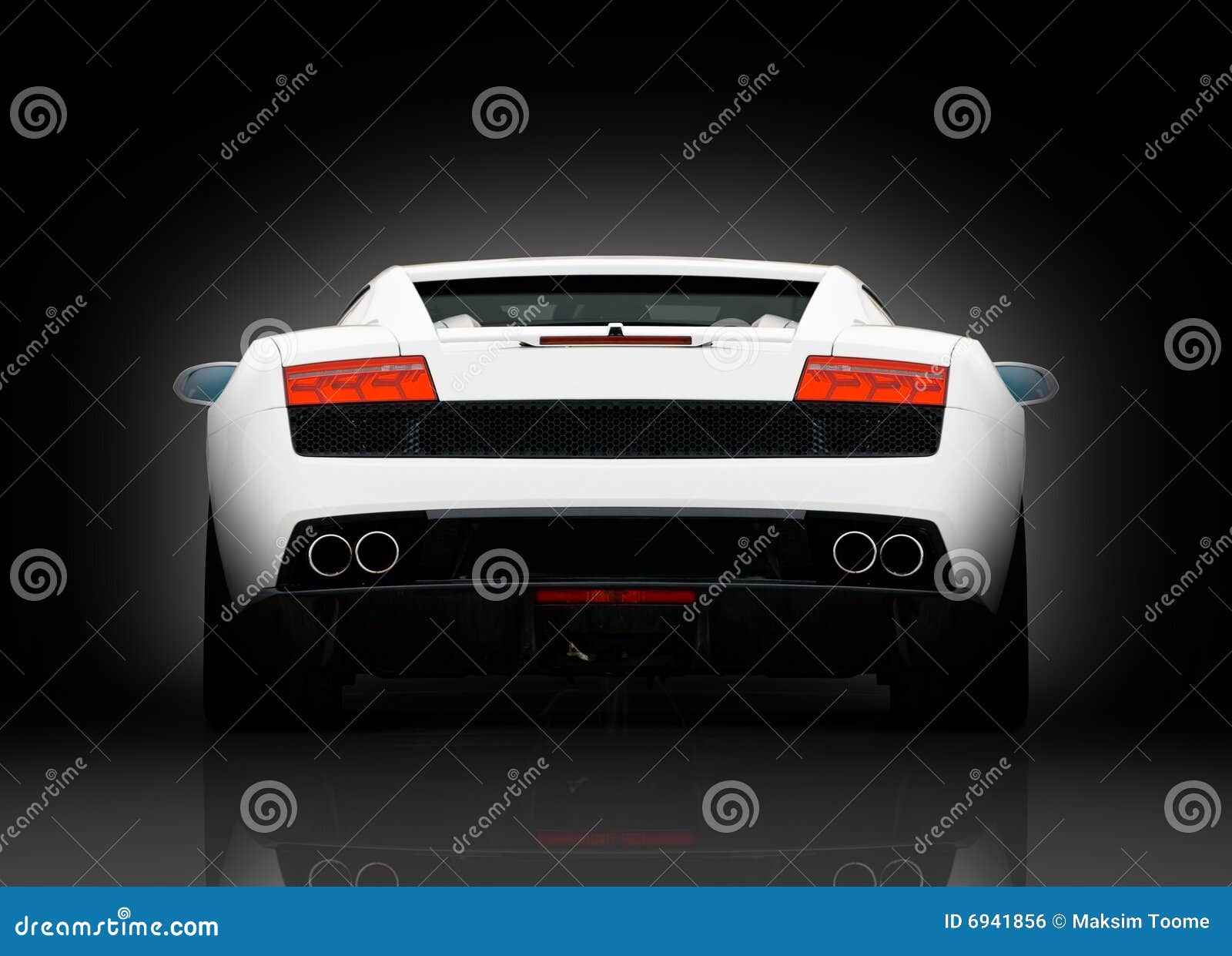 Rear View of White Supercar Stock Photo - Image of fast, shape: 6941856