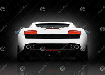 Rear View of White Supercar Stock Photo - Image of fast, shape: 6941856