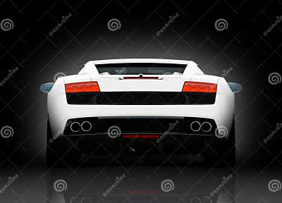 Rear View of White Supercar Stock Photo - Image of fast, shape: 6941856