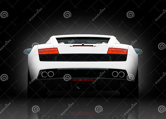 Rear View of White Supercar Stock Photo - Image of fast, shape: 6941856