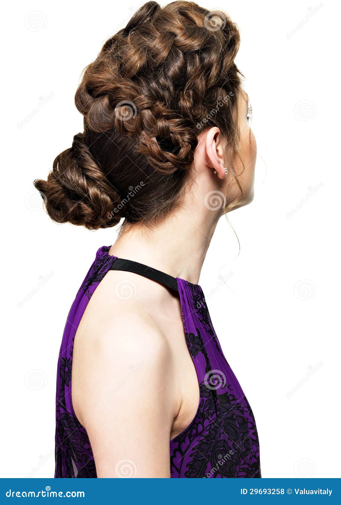 Rear View of Woman with Creative Hairstyle Stock Photo - Image of ...