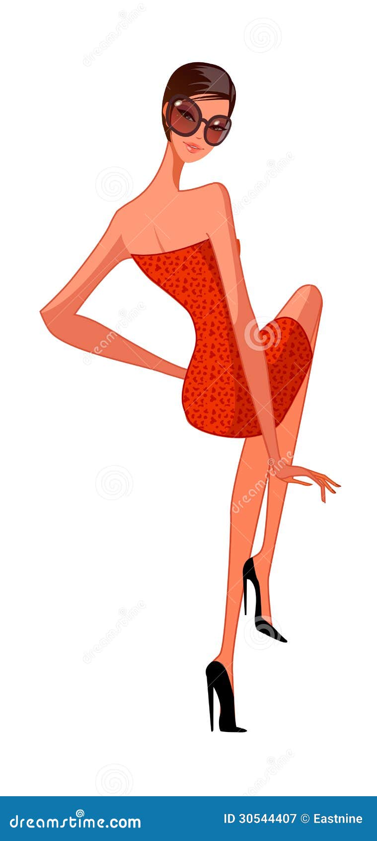 Rear view of woman stock vector. Illustration of goggles - 30544407