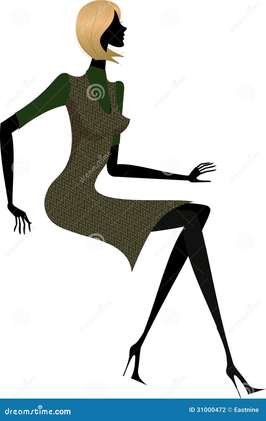 Rear view of woman stock vector. Illustration of creative - 31000472