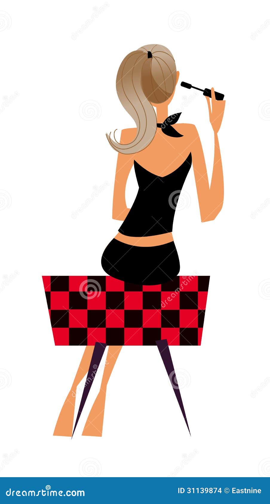 Rear view of woman stock vector. Illustration of fashion - 31139874