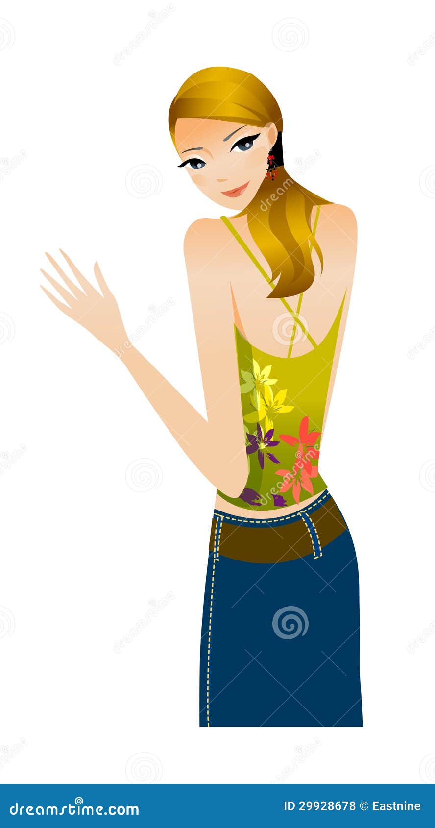 Rear view of woman stock vector. Illustration of people - 29928678