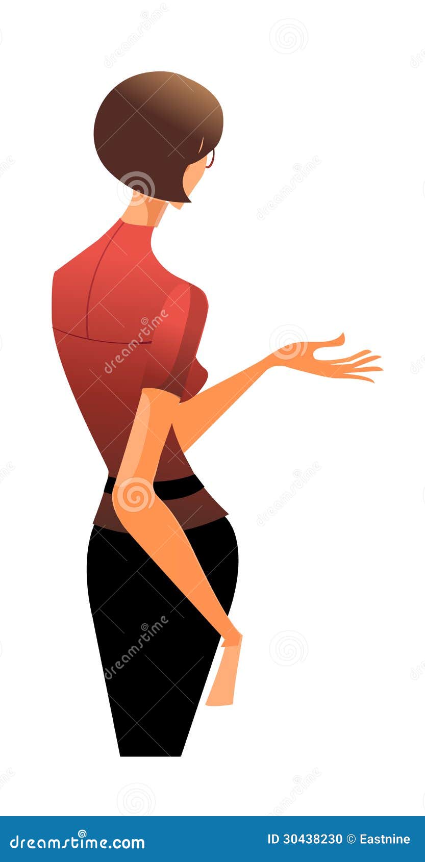 Rear view of woman stock vector. Illustration of figure - 30438230