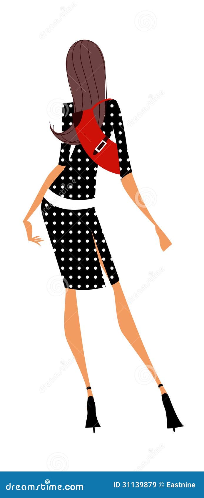 Rear view of woman stock vector. Illustration of happiness - 31139879