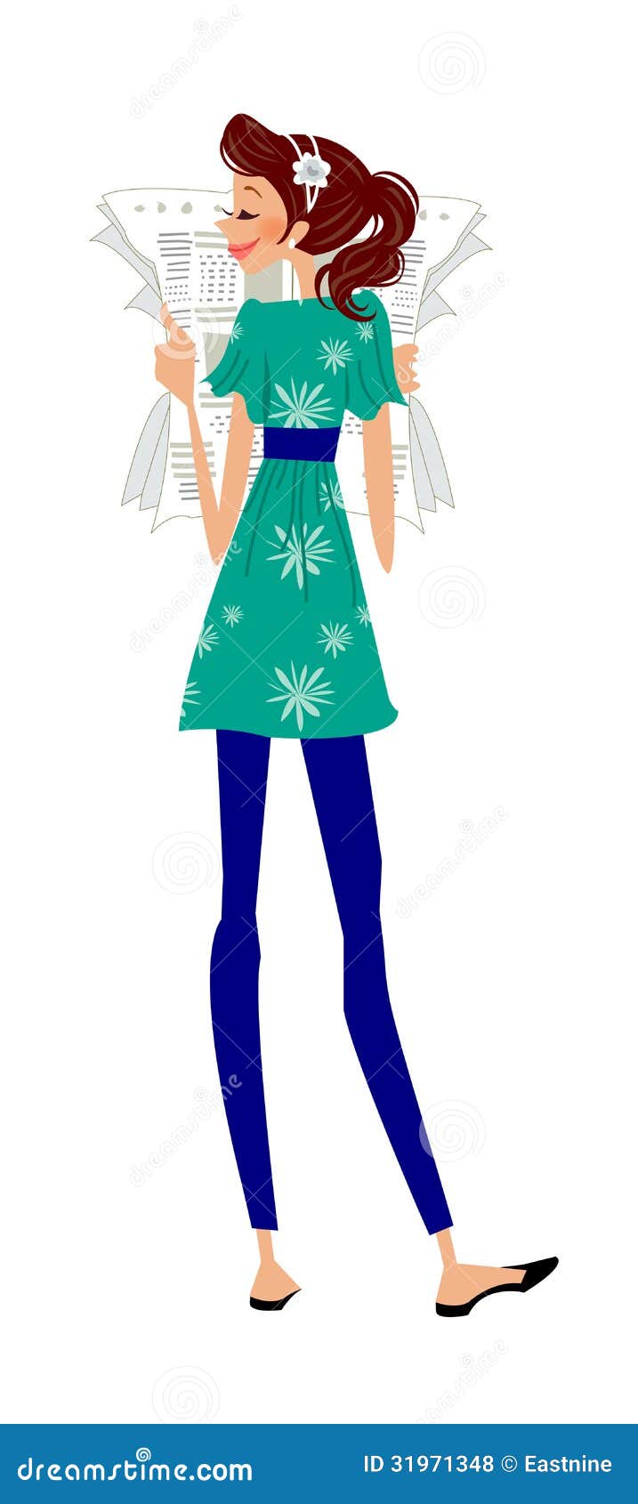 Rear view of woman stock vector. Illustration of imaginative - 31971348