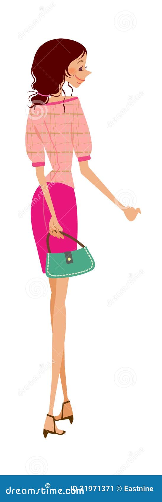 Rear view of woman stock vector. Illustration of creative - 31971371
