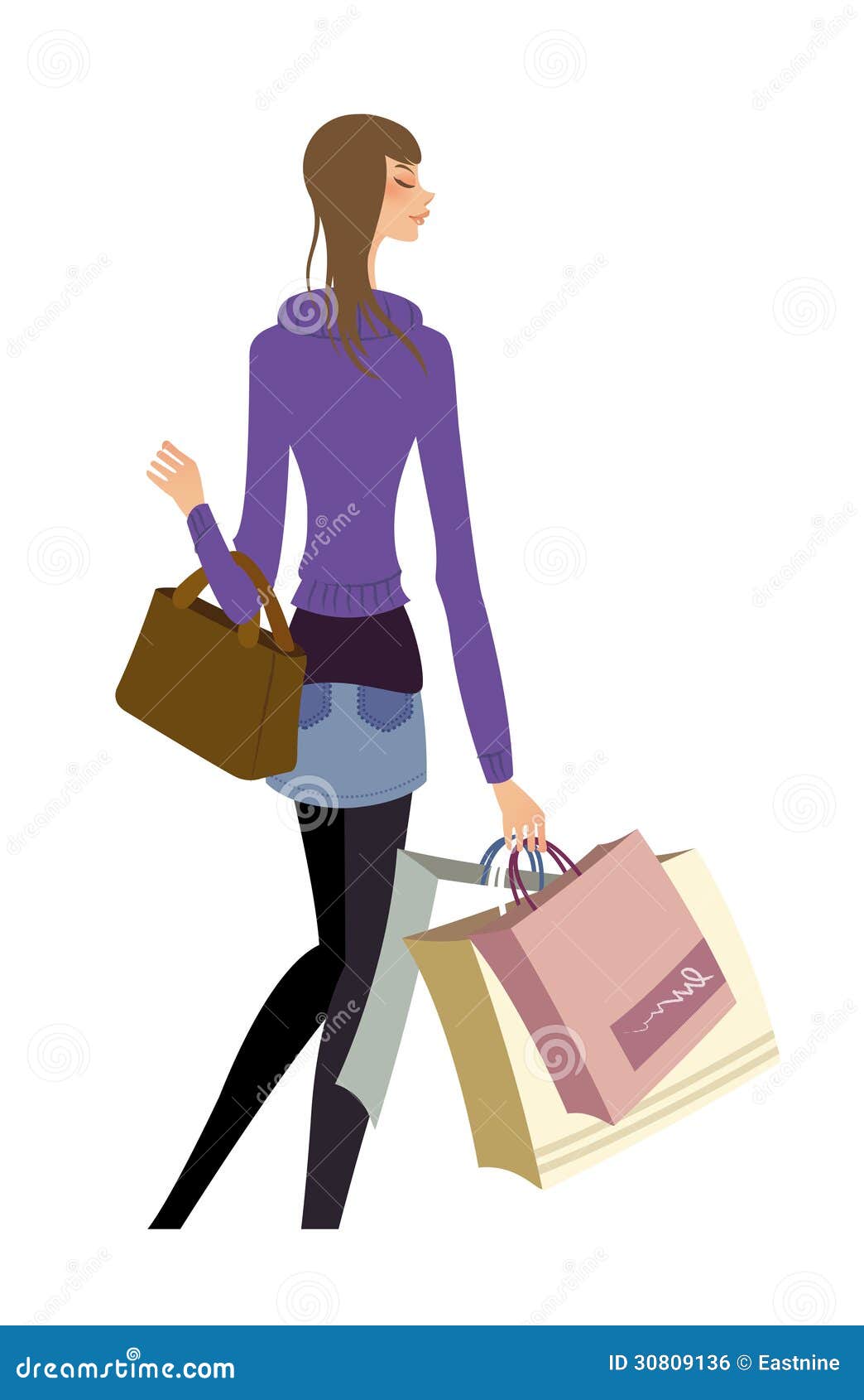 Rear view of woman stock vector. Illustration of color - 30809136