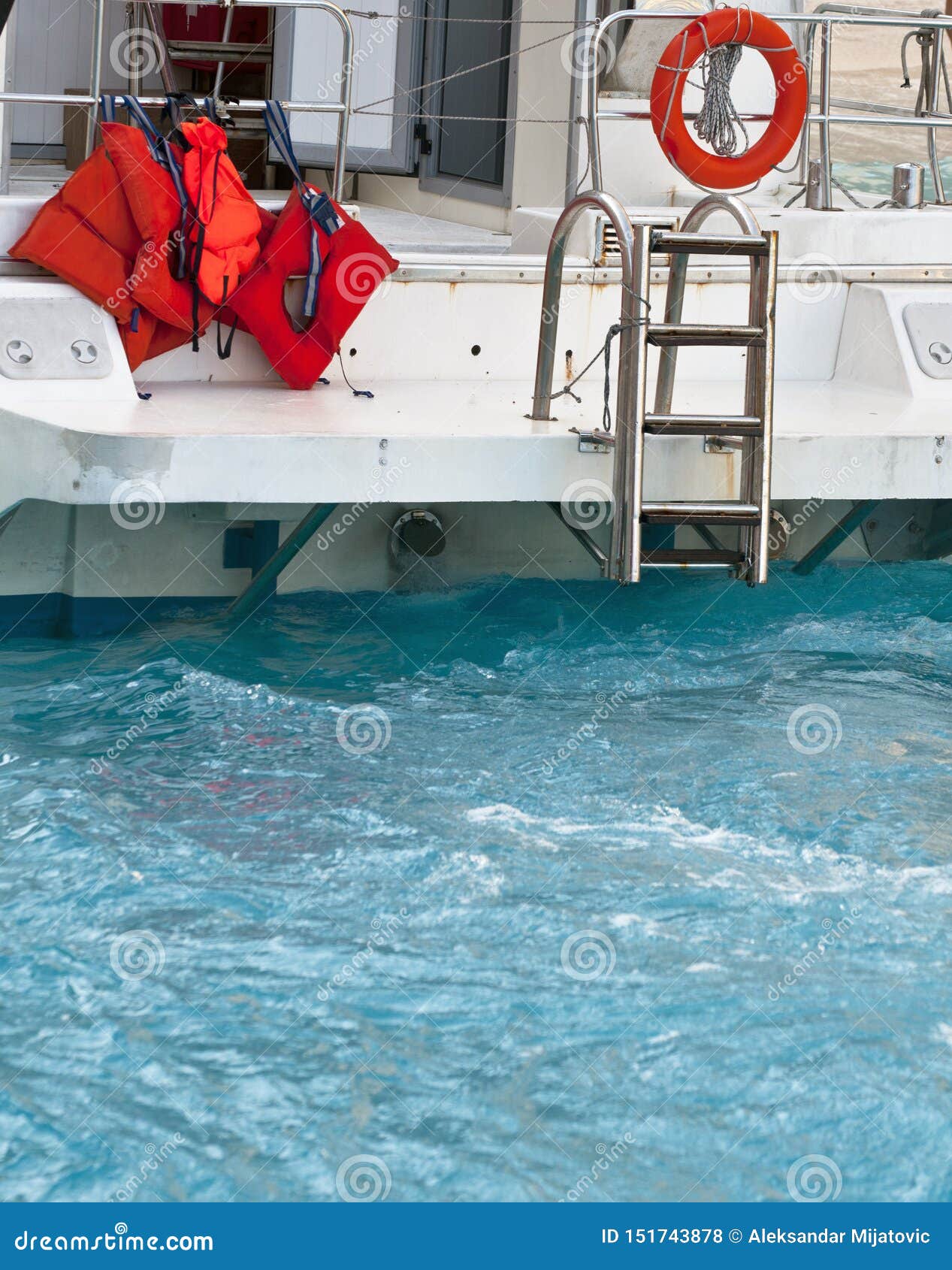 Rear view on yacht stock photo. Image of board, rope - 151743878