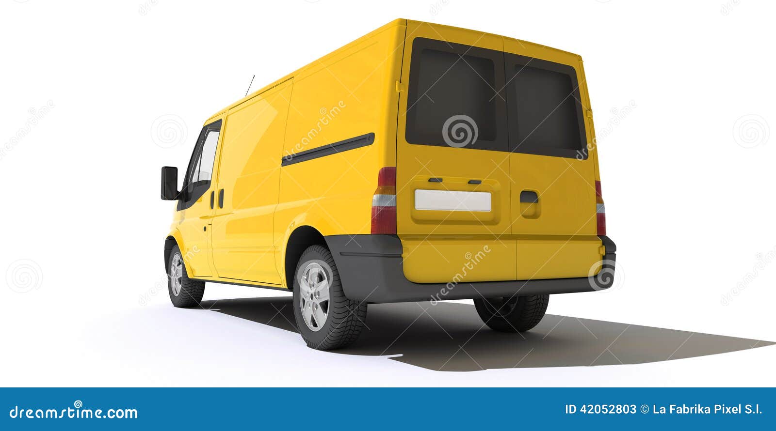 Rear view of yellow van stock illustration. Illustration of yellow ...
