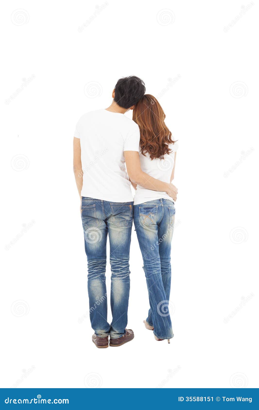 Rear View of Young Couple Looking Stock Image - Image of attractive ...