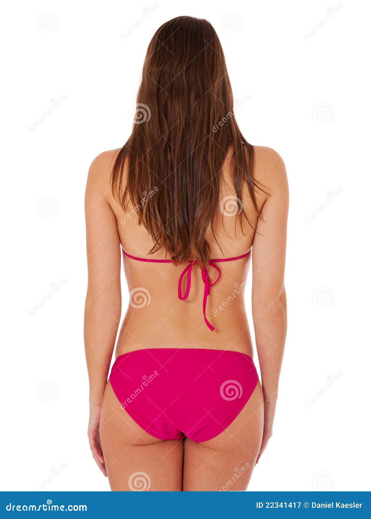 Rear View Of Young Woman In Bikini Stock Image Image Of Charismatic
