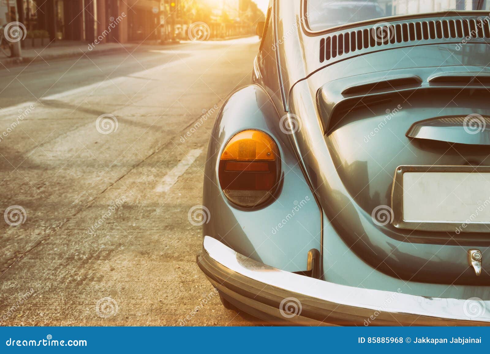 Rear of vintage car stock photo. Image of metal, parked - 85885968