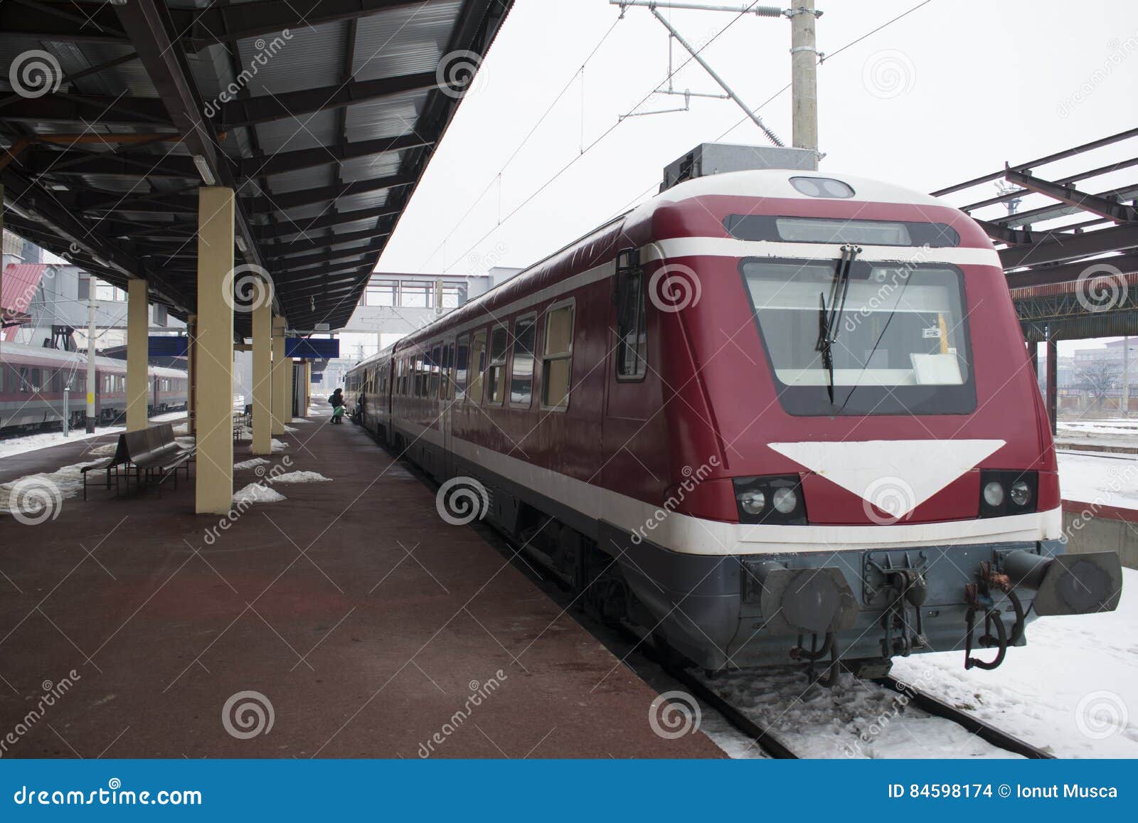 Rear wagon of a train stock photo. Image of train, cold - 84598174