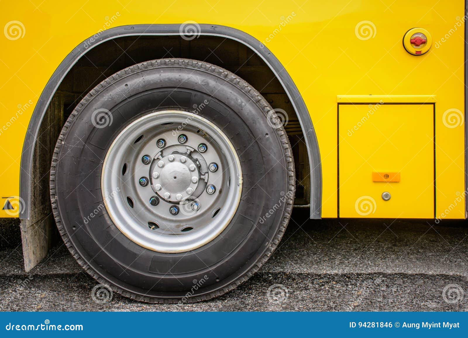 Rear and Driving Wheel of a Bus Stock Photo - Image of perspective ...