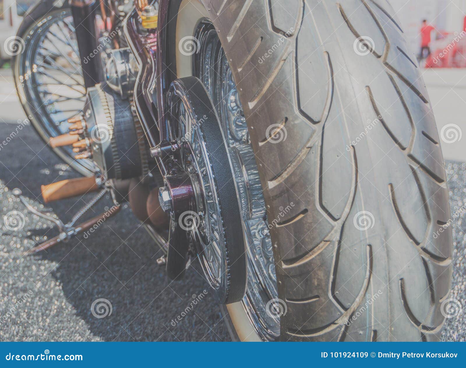 The Engine and Big Wheel Motorcycle Stock Image - Image of engine, ride ...