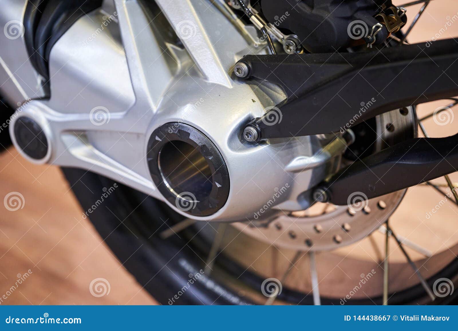 The Rear Wheel of a Modern Motorcycle Stock Image - Image of brake ...