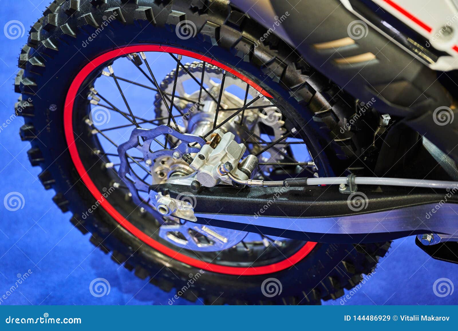 The Rear Wheel of a Modern Motorcycle Stock Image - Image of black ...