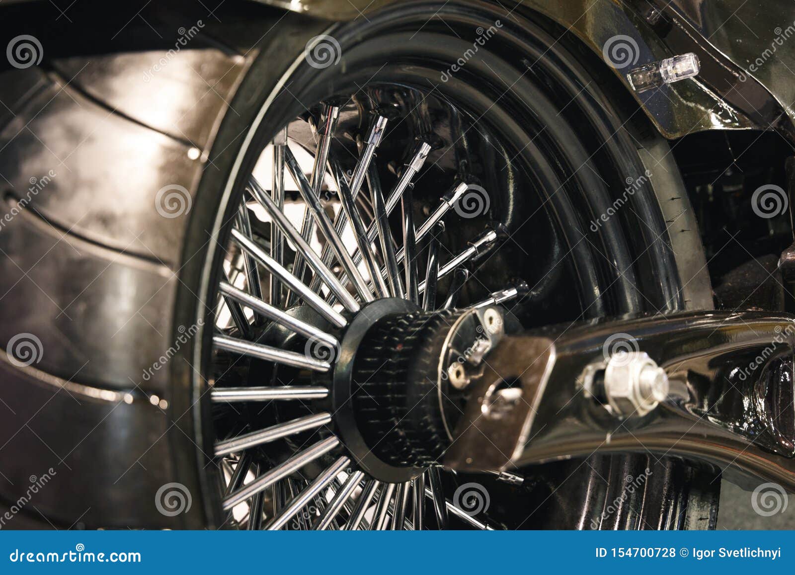 The Rear Wheel of a Motorcycle. a Rear View Stock Photo - Image of tire ...