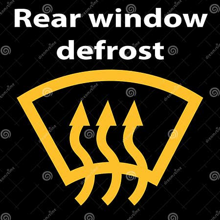 Rear Window Car Defrost Button Symbol - Yellow Version.Icon ...