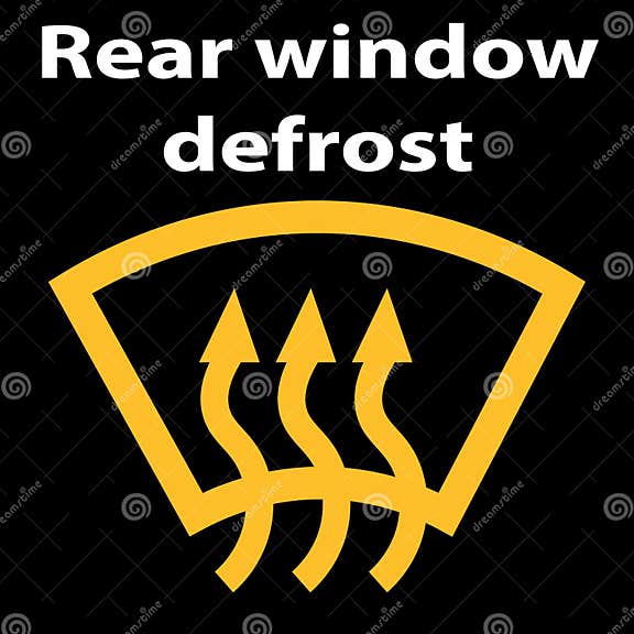 Rear Window Car Defrost Button Symbol - Yellow Version.Icon ...