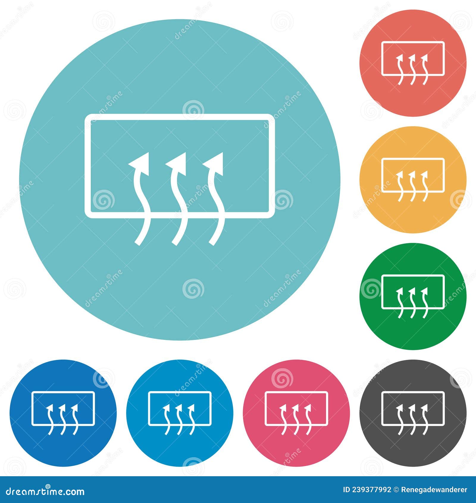 Rear Window Defrost Flat Round Icons Stock Vector - Illustration of ...