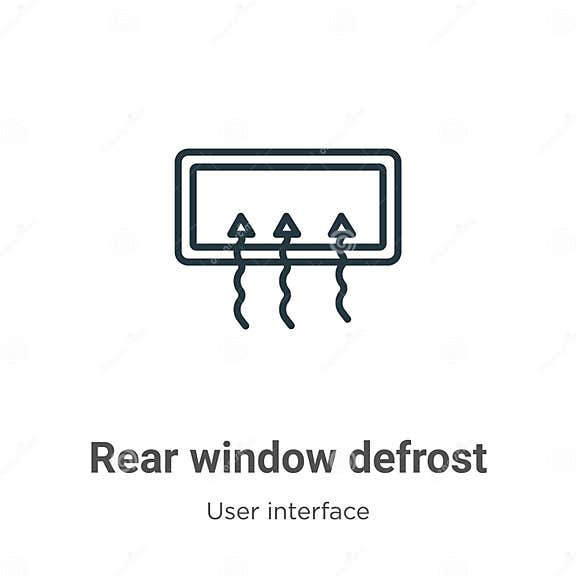 Rear Window Defrost Outline Vector Icon. Thin Line Black Rear Window ...