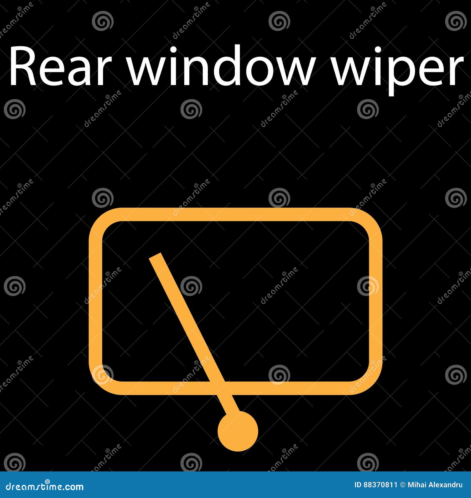 Rear Window Wiper Icon, Dtc Code, Error, Vector Illustration Stock ...