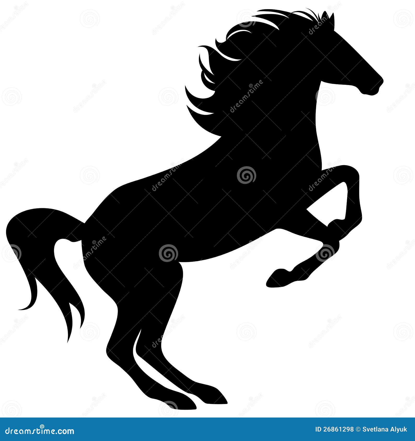 Rearing stallion vector stock vector. Illustration of element - 26861298
