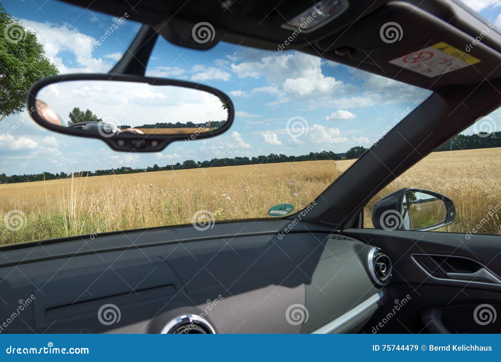 Rearview Mirror Inside the Car Stock Image - Image of rear ...